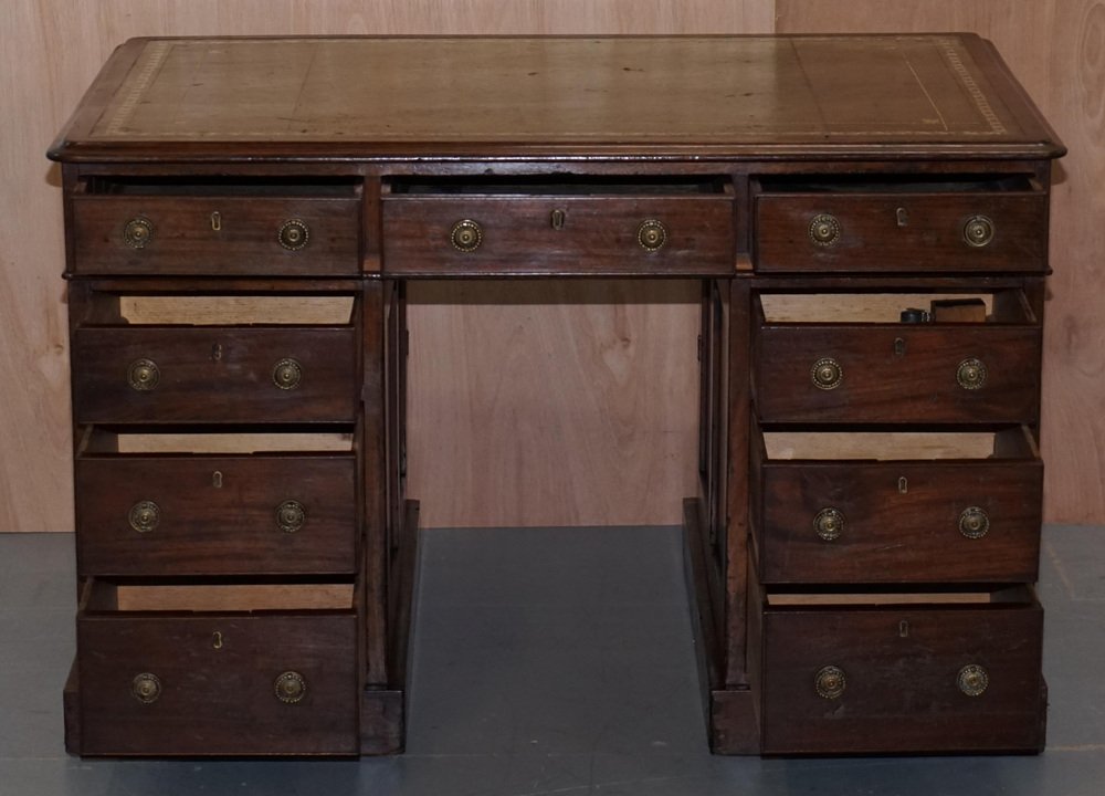 Double Sided Walnut Partner Desk, 1780s for sale at Pamono