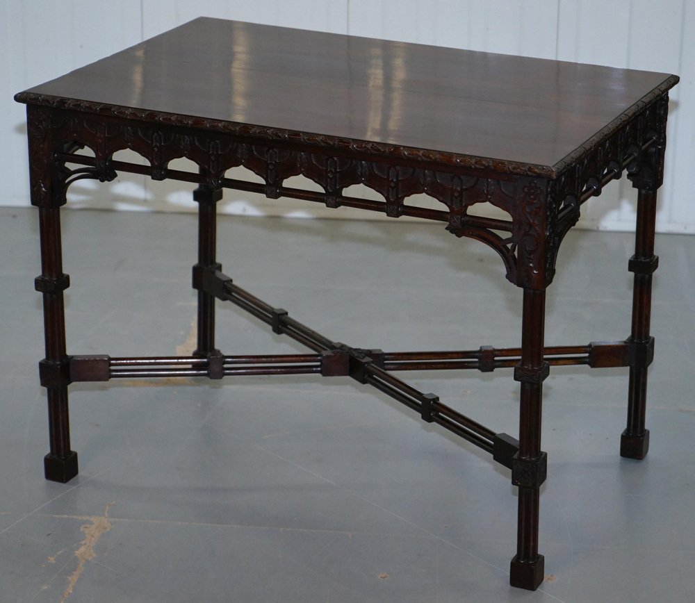 19th Century Silver Side Table with Clustered Column Legs in the Style ...