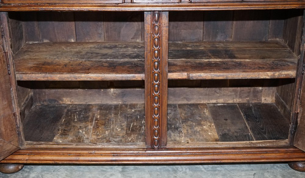 Antique Carved Continental Oak Sideboard with Military Panels, 1800s ...