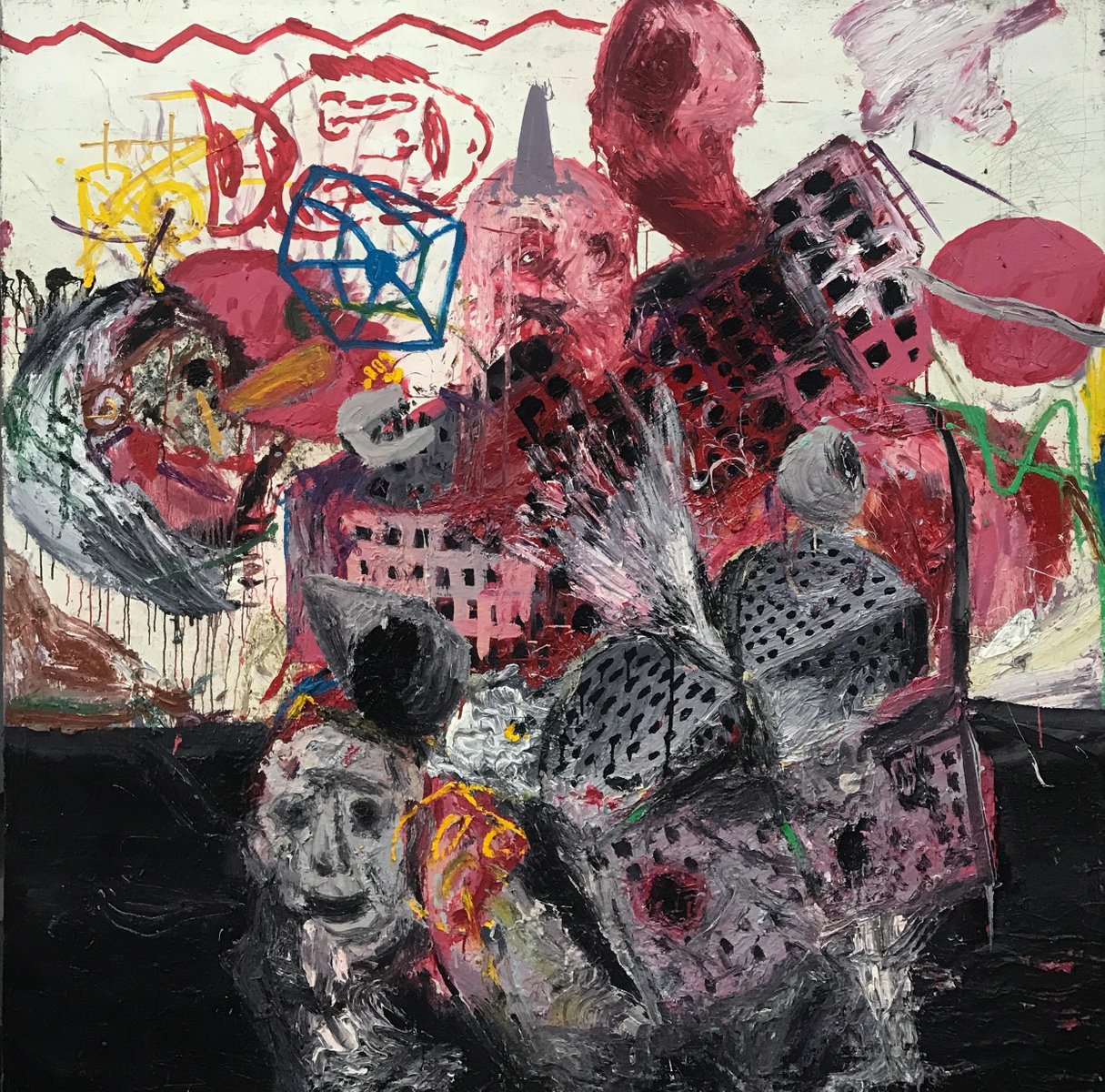 Chinese Contemporary Artwork by Li Ya-Wei, The Floater on the Black ...