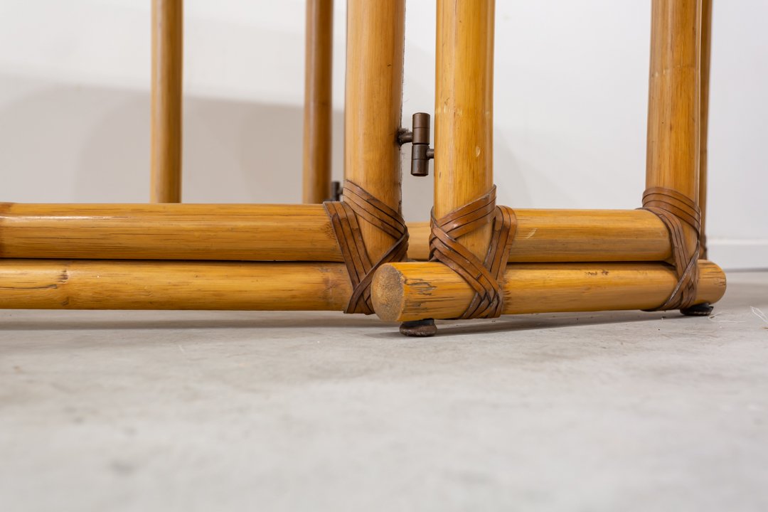 Mid-Century Winged Table with Legs in Bamboo for sale at Pamono
