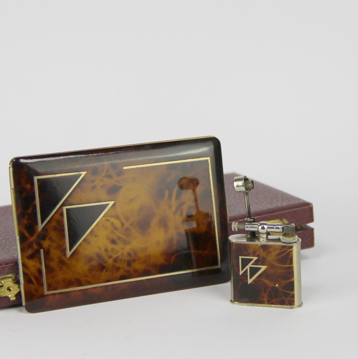 Art Deco Smoking Set, Set of 3 for sale at Pamono