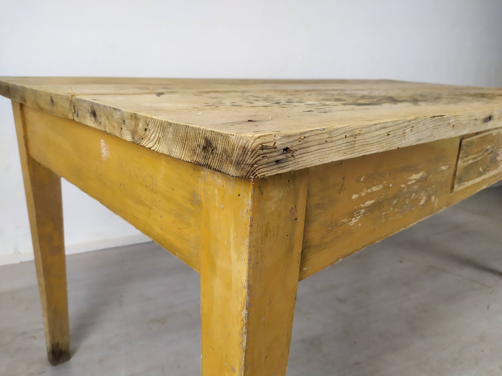 Vintage Rustic Wood Farmhouse Table for sale at Pamono