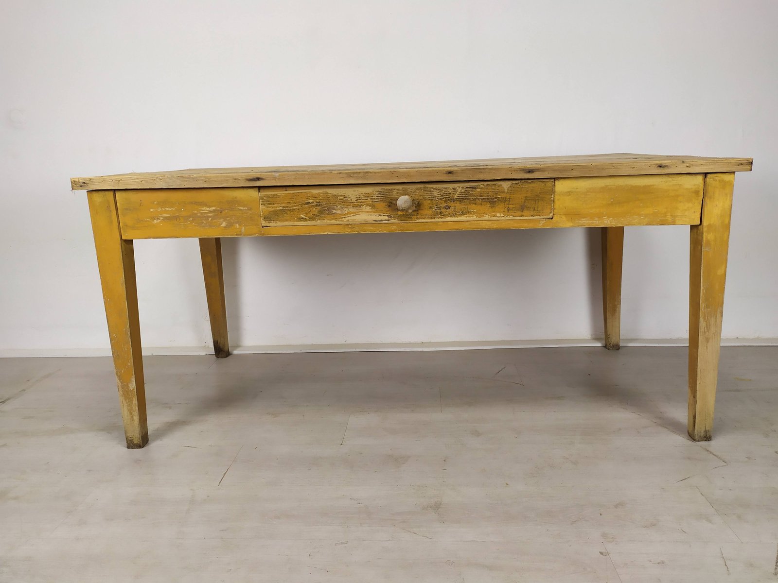 Vintage Rustic Wood Farmhouse Table for sale at Pamono