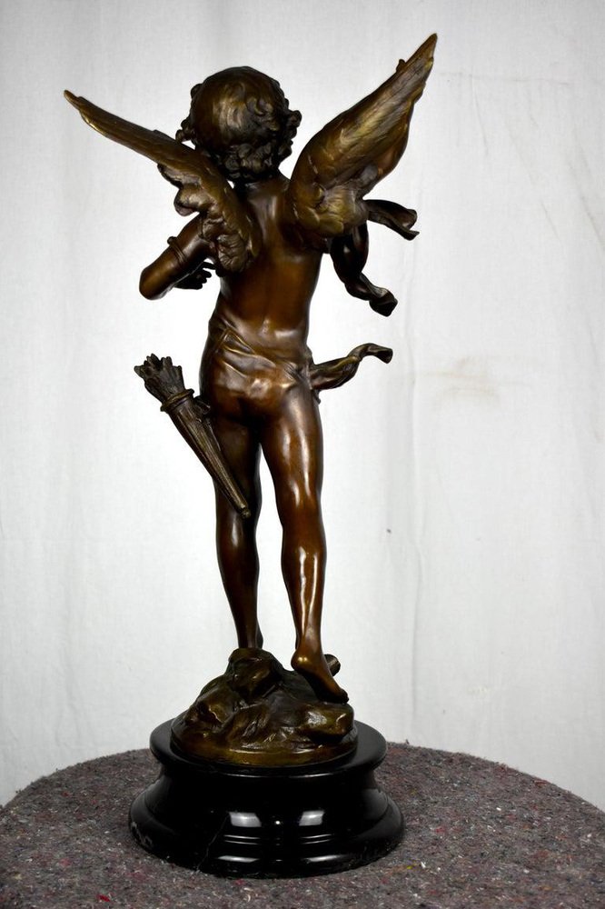 Bronze Cupid Statue on Marble Base for sale at Pamono