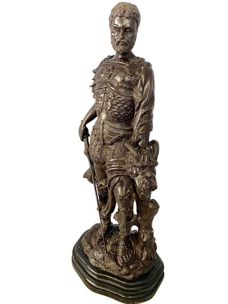 Bronze Warrior Holding Demi-Human Beast Head, 20th Century for sale at ...