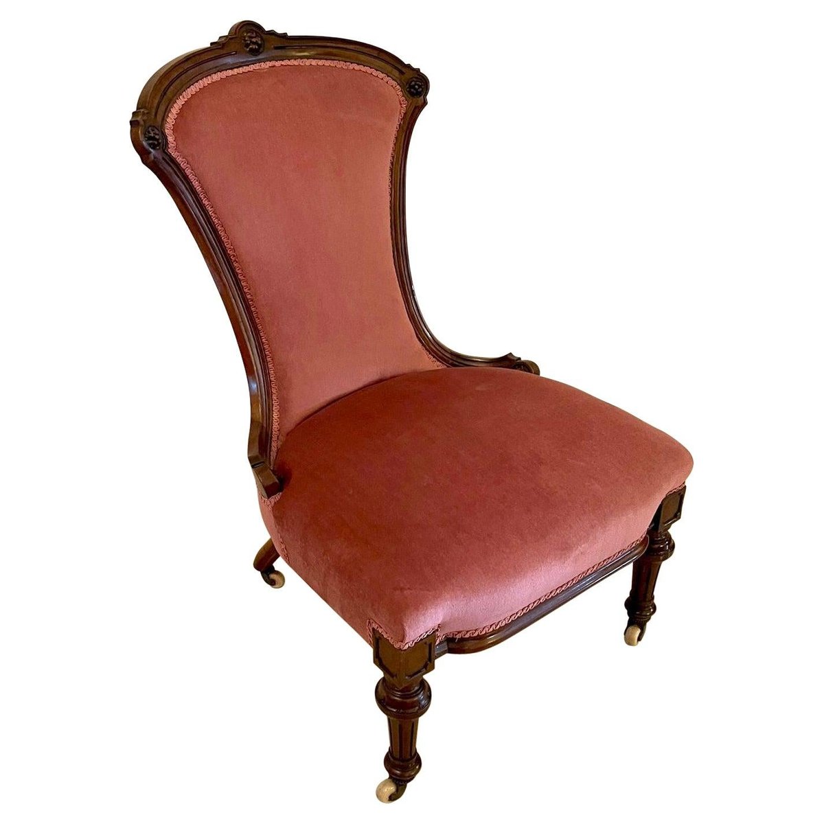 Antique Victorian Walnut Lady's Chair for sale at Pamono