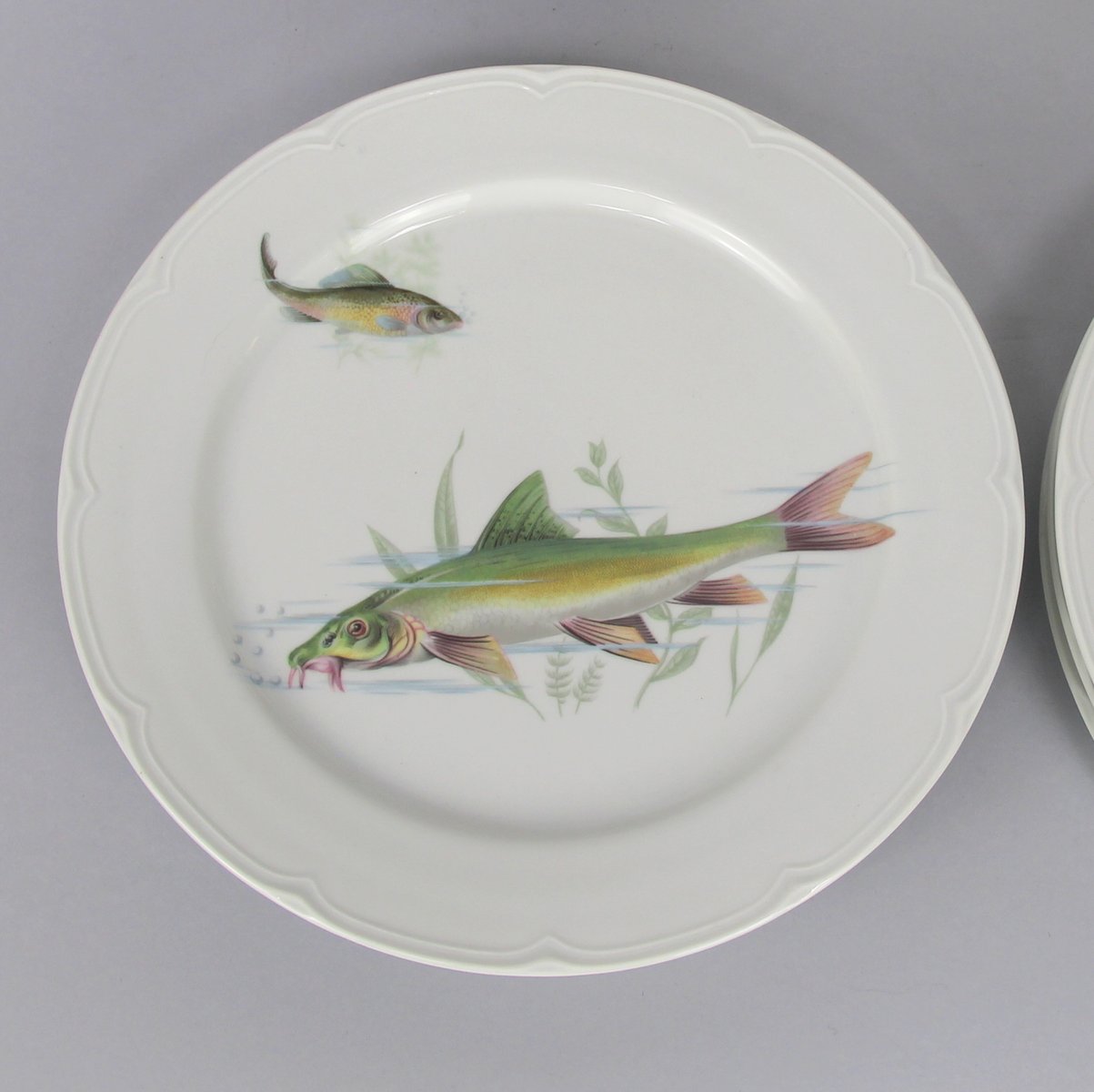 Porcelain Fish Dishes and Tray Set, 1960s, Set of 7 for sale at Pamono
