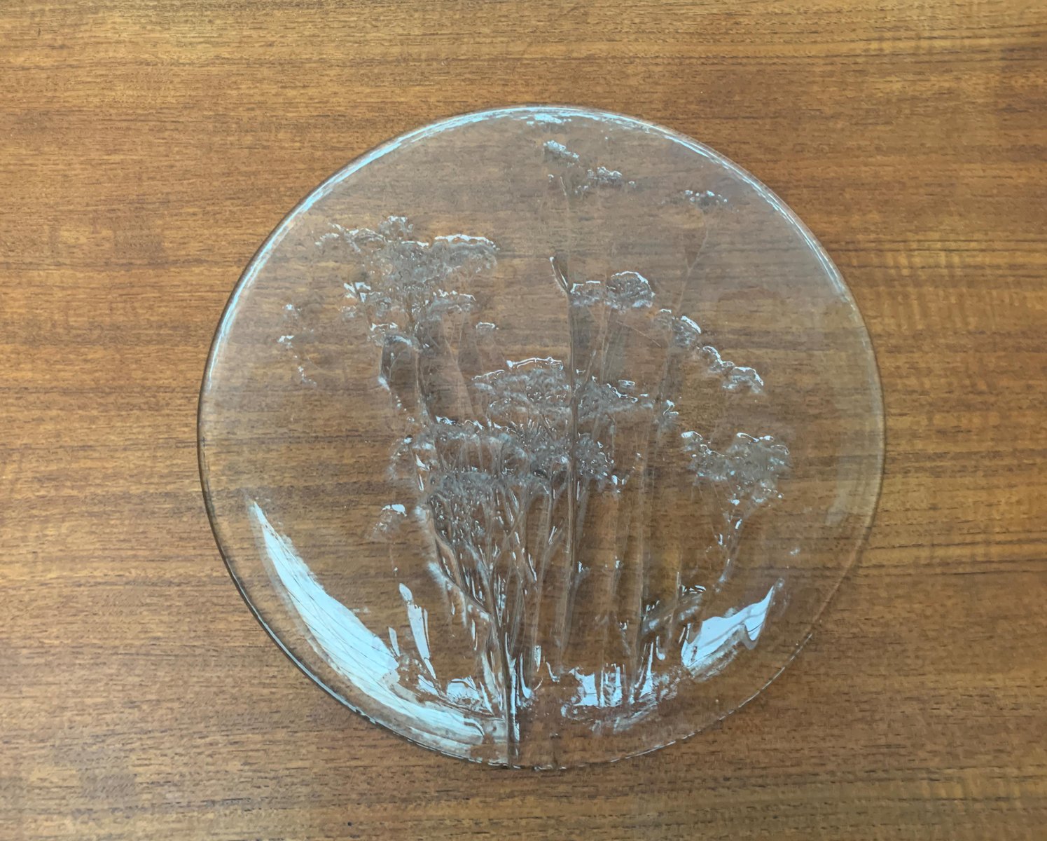 Large Mid-Century Finnish Glass Plate by Kaija Aarikka for Humppila for ...