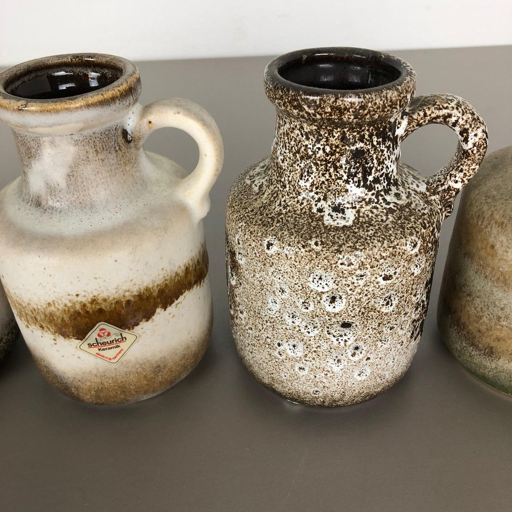 Vintage 414-16 Pottery Fat Lava Vases from Scheurich, Germany, Set of 5 ...