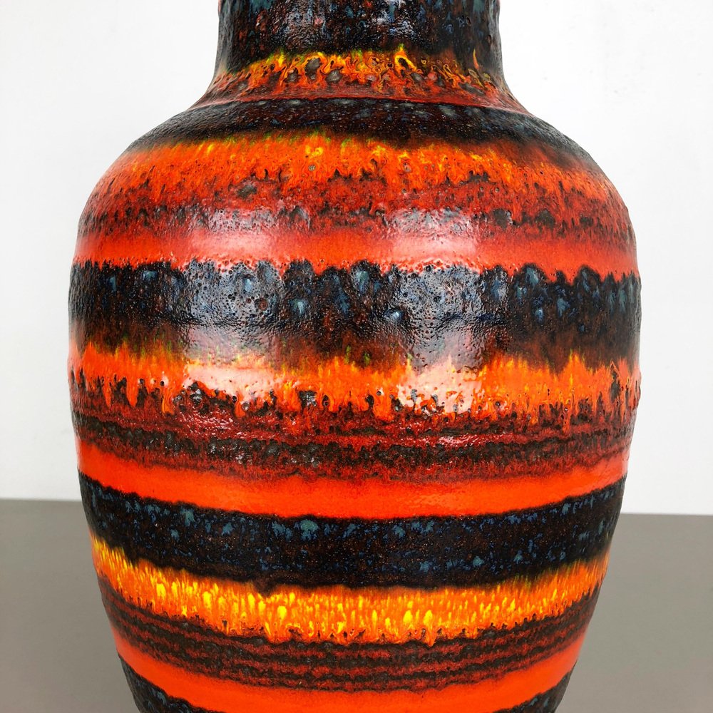 Large Multi-Color Pottery Fat Lava Multi-Color Floor Vase from ...