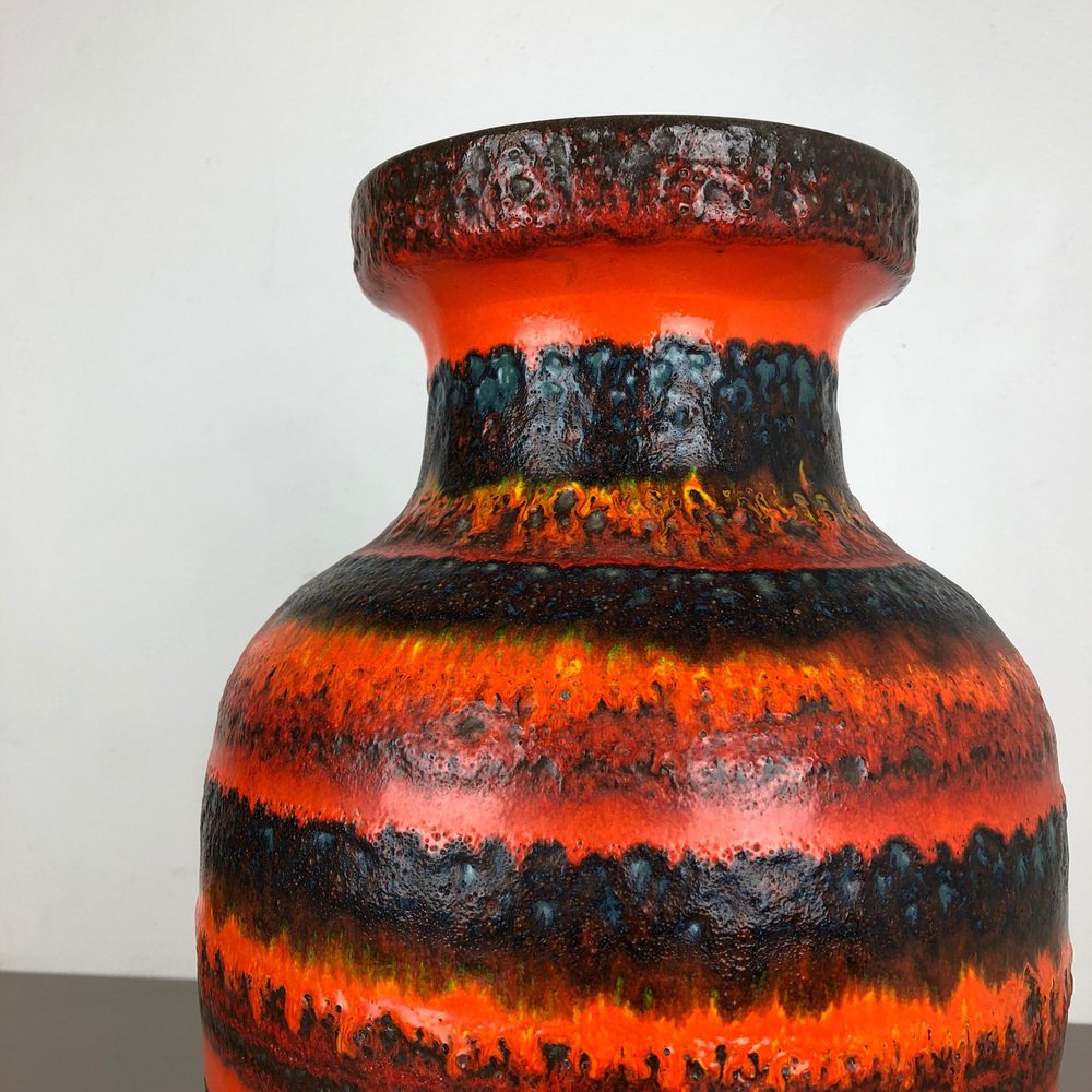 Large Multi-Color Pottery Fat Lava Multi-Color Floor Vase from ...