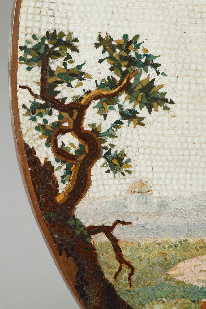 Round Micromosaic Depicting Mausoleum of Cecilia Metella on the Appian ...