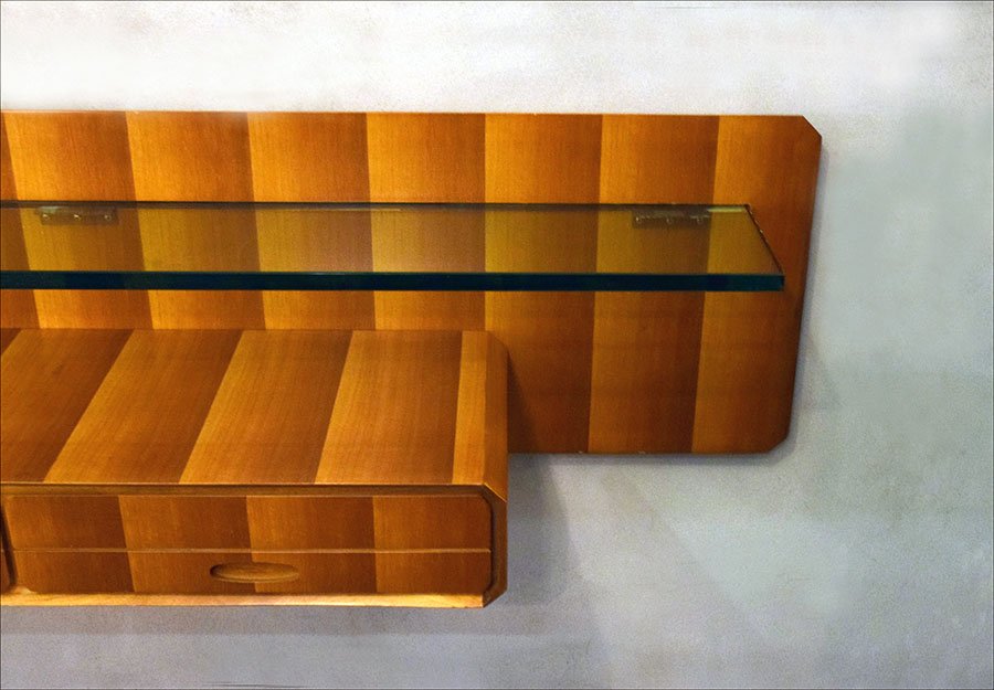 Suspended Console in Wood from La Permanente Mobili Cantù, 1950s for ...