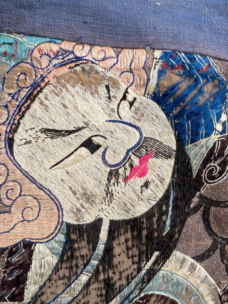 Antique Distressed Chinese Embroidery for sale at Pamono