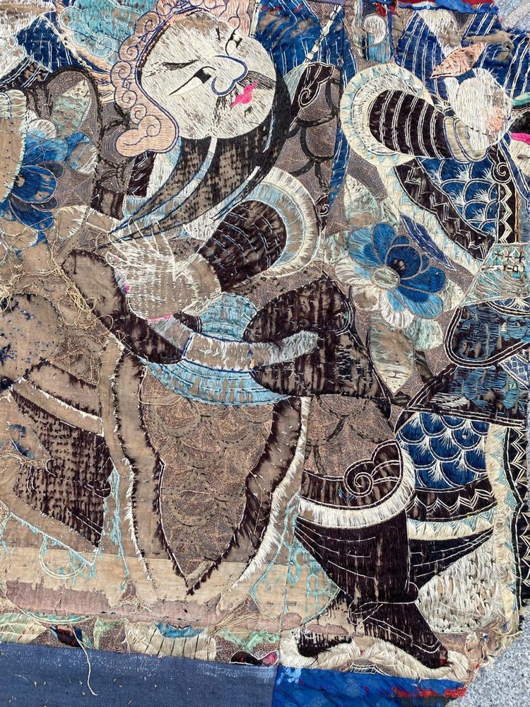 Antique Distressed Chinese Embroidery for sale at Pamono