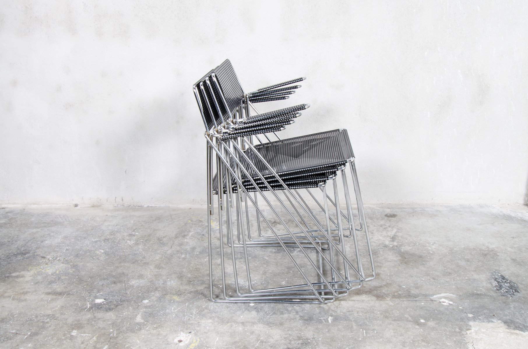 X Line Black Dining Chairs by Niels Jørgen Haugesen for Hybodan, Set of ...