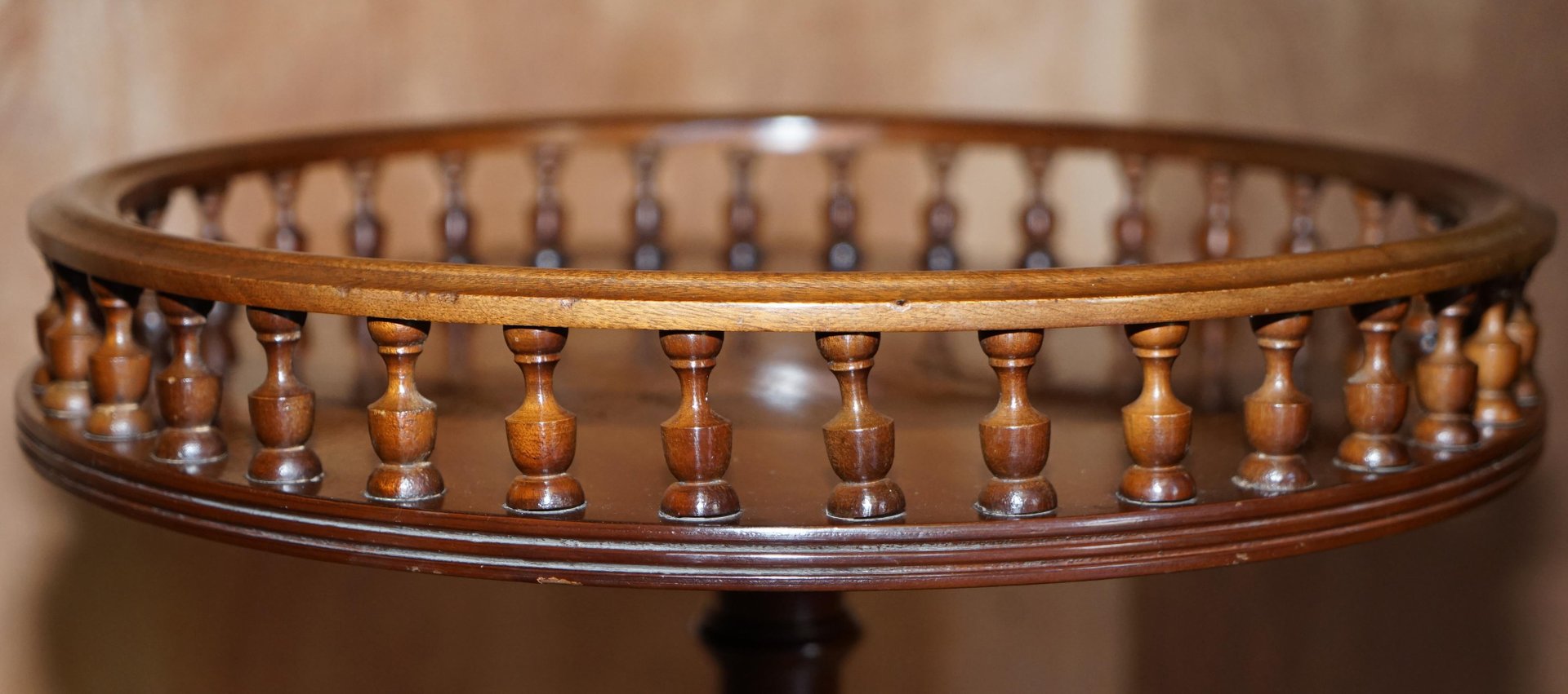 Regency Style Flamed Hardwood Gallery Rail Side Table with Claw & Ball ...