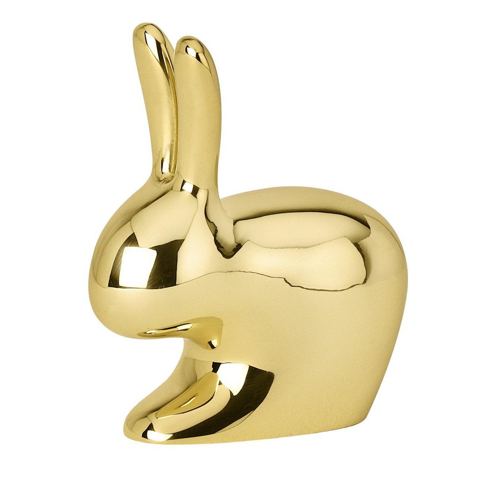 Rabbit Doorstop in Polished Brass by Stefano Giovannoni for sale at Pamono