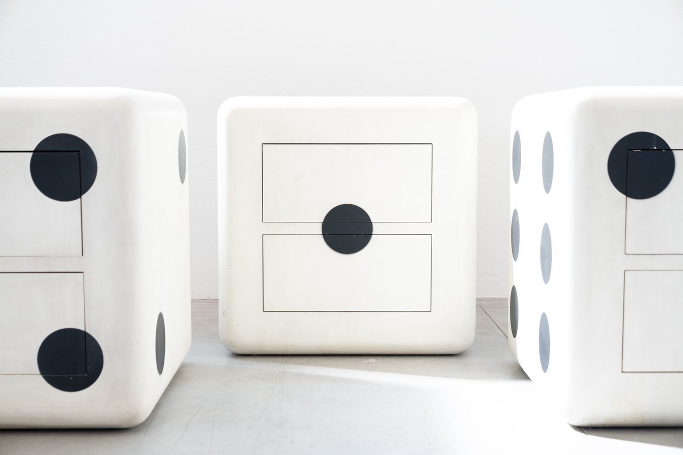 Nut Cube with Wheels and Two Drawers, 1980s, Set of 3 for sale at Pamono