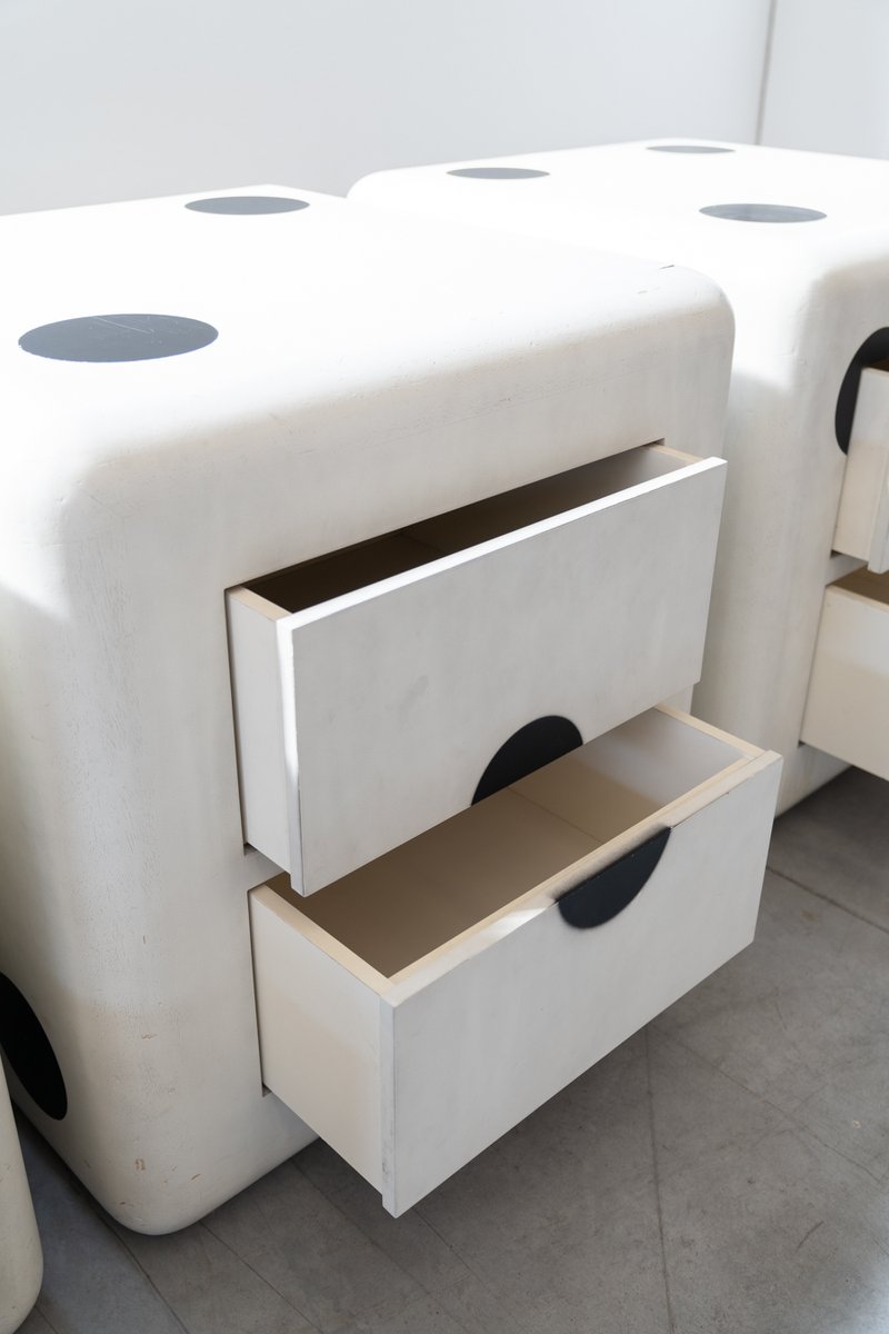 Nut Cube with Wheels and Two Drawers, 1980s, Set of 3 for sale at Pamono