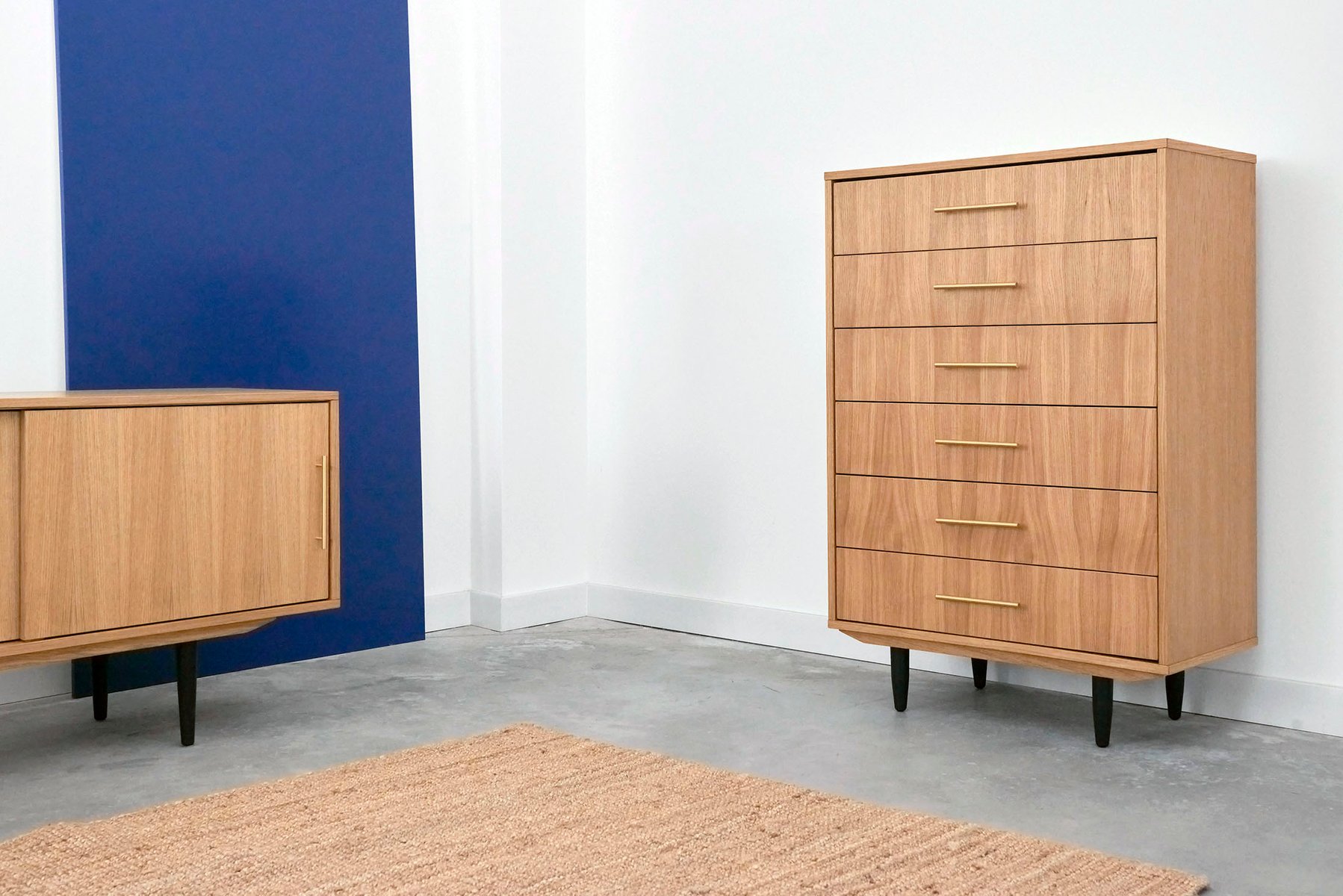 Scandinavian Design Oak Chest of Drawers for sale at Pamono
