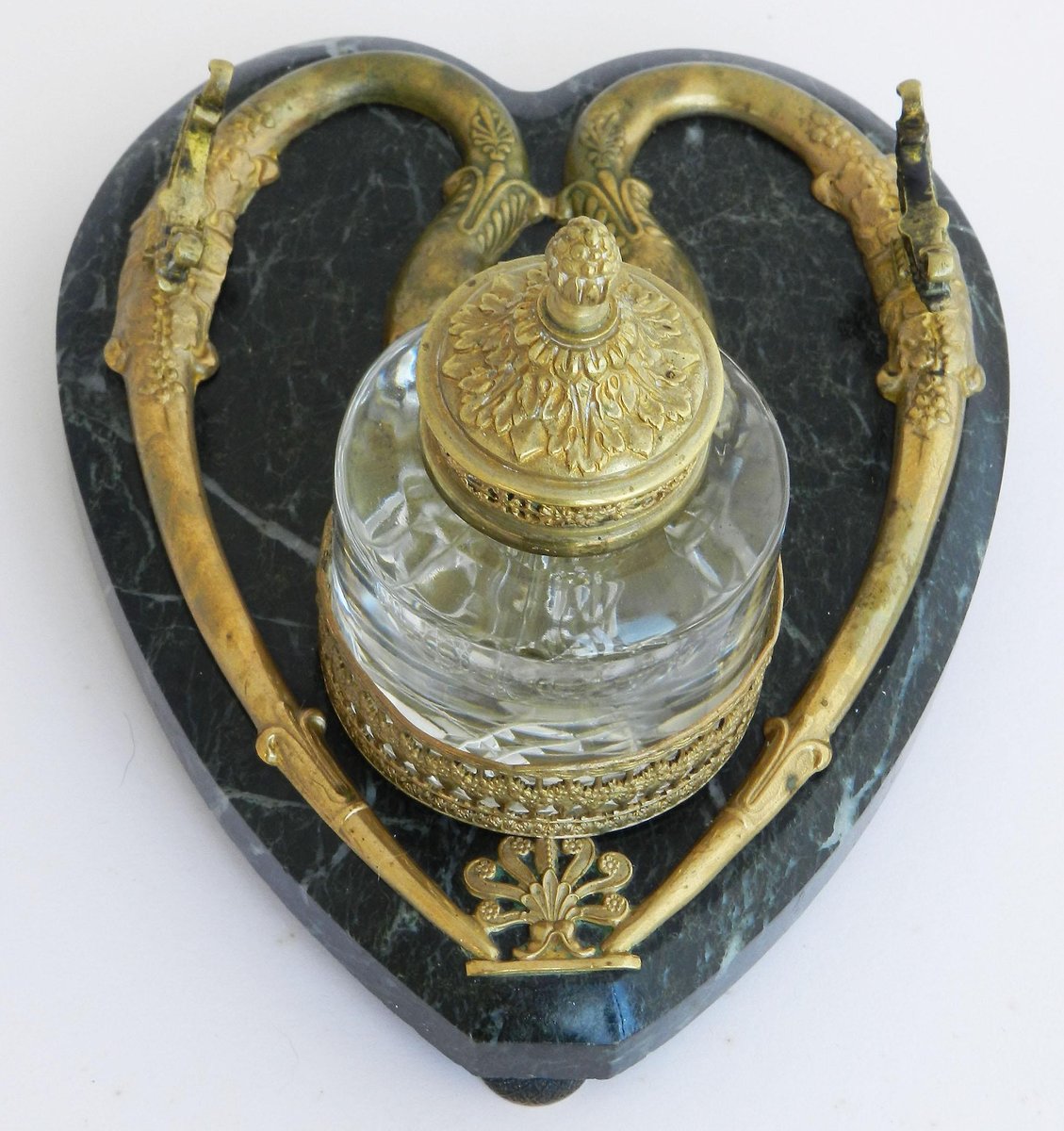 Bronze & Marble Serpent Inkstand, France, 1880s for sale at Pamono