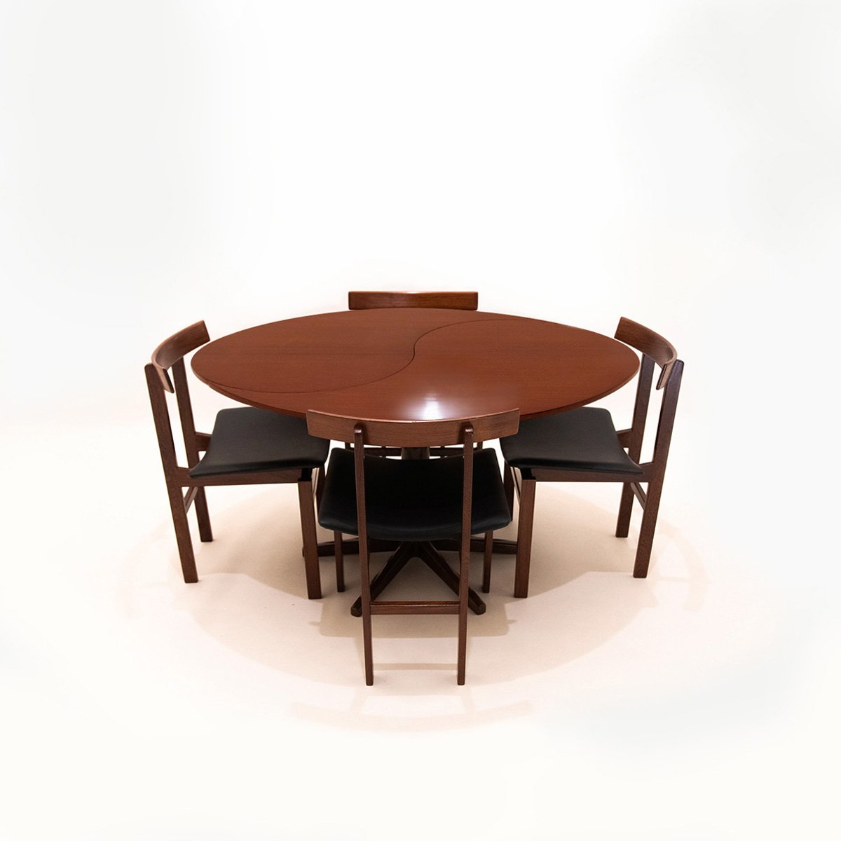 Mid-Century Danish Yin-Yang Teak Extending Dining Table by Ole Gjerløv ...