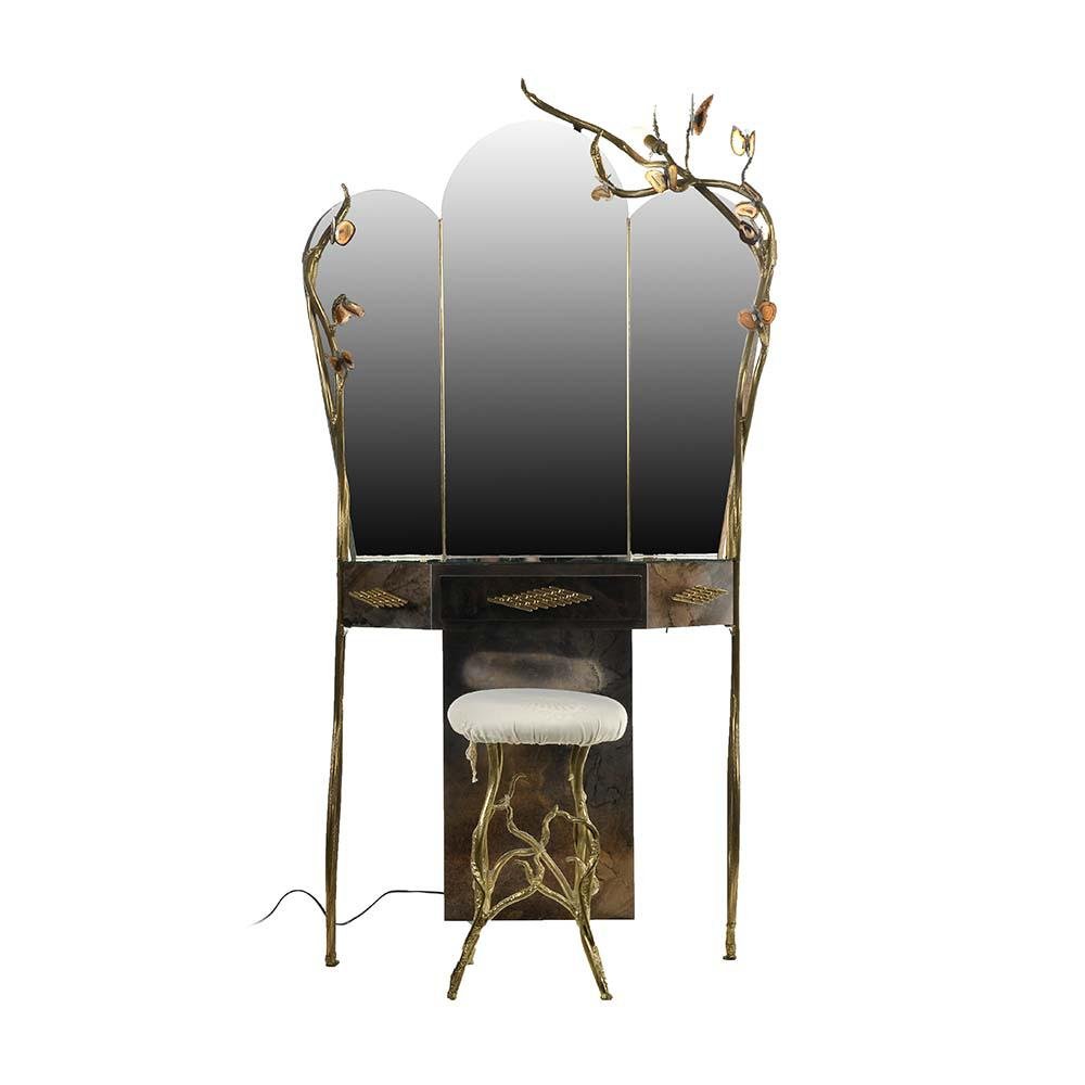 Coiffeuse avec Miroir Triptyque par Henri Fernandez en vente sur Pamono