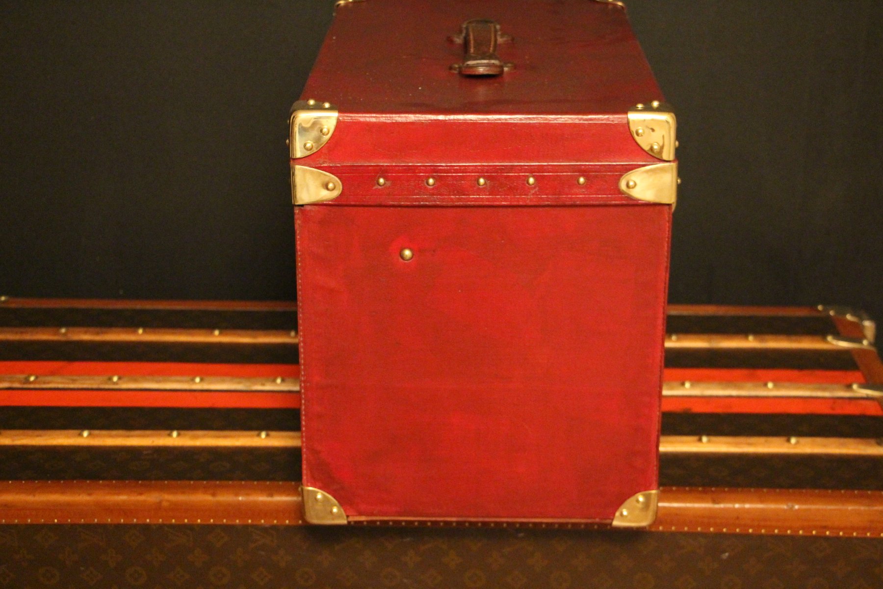 Red Goyard Steamer Trunk from Hermes for sale at Pamono