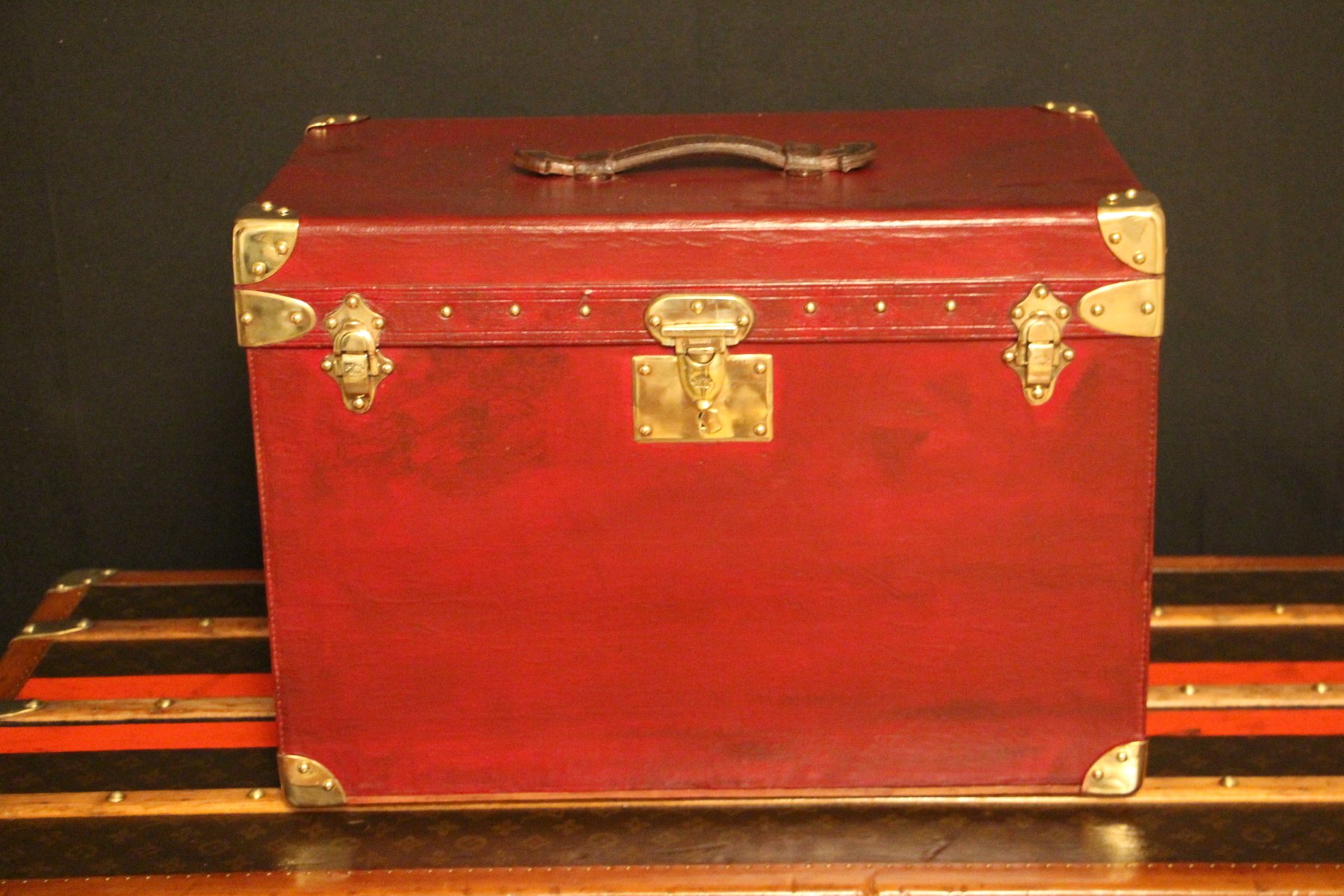 Red Goyard Steamer Trunk from Hermes for sale at Pamono