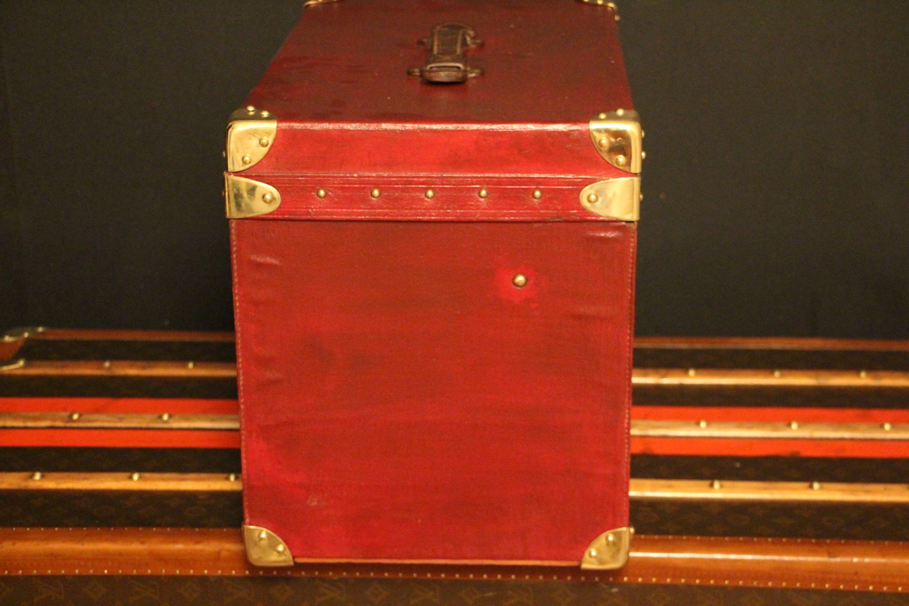Red Goyard Steamer Trunk from Hermes for sale at Pamono