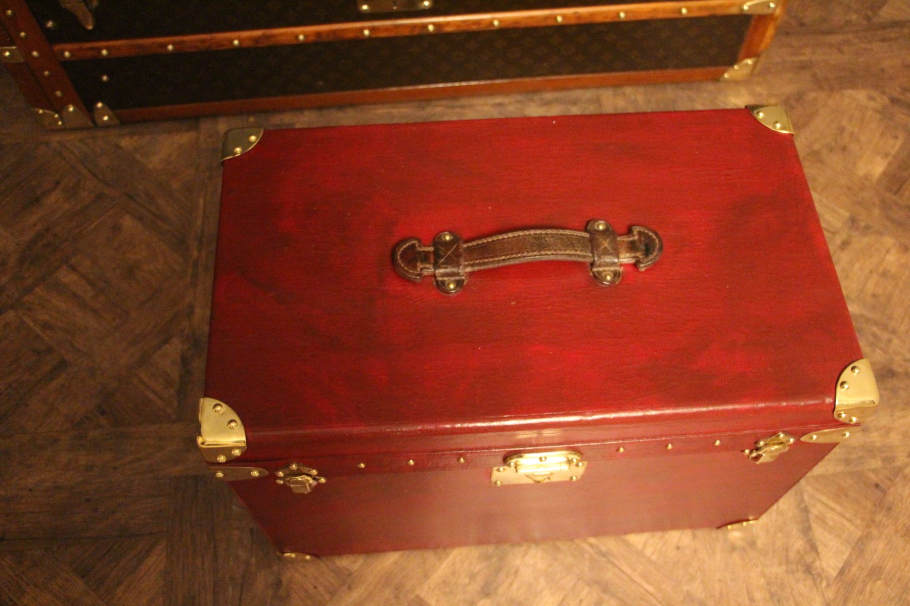 Red Goyard Steamer Trunk from Hermes for sale at Pamono