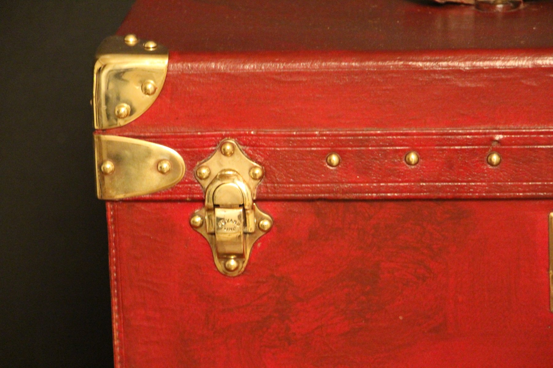 Red Goyard Steamer Trunk from Hermes for sale at Pamono