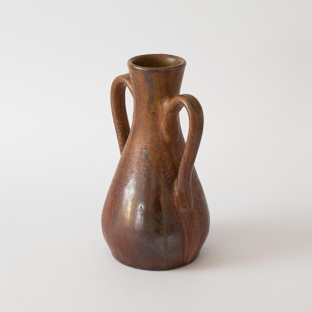 Vase en Céramique Émaillée Marron par Pierre Biron, Belgique, 1930s en ...