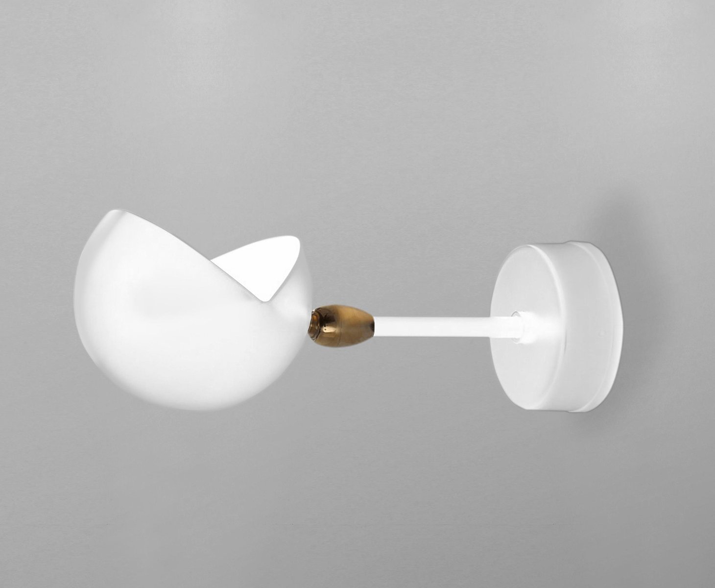 Mid-Century Modern White Eye Wall Lamp by Serge Mouille for sale at Pamono