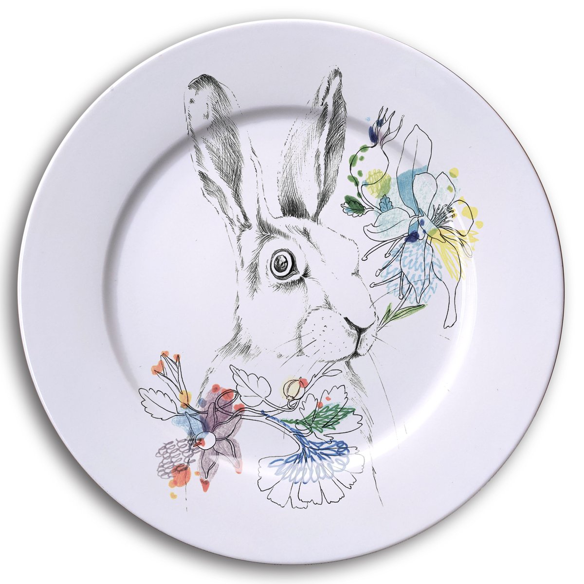 An Ode to the Woods White Tailed Rabbit Dinner Plate for sale at Pamono