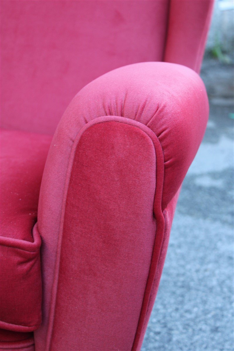Italian Purple Velvet Armchair by Paolo Buffa, 1950s for sale at Pamono