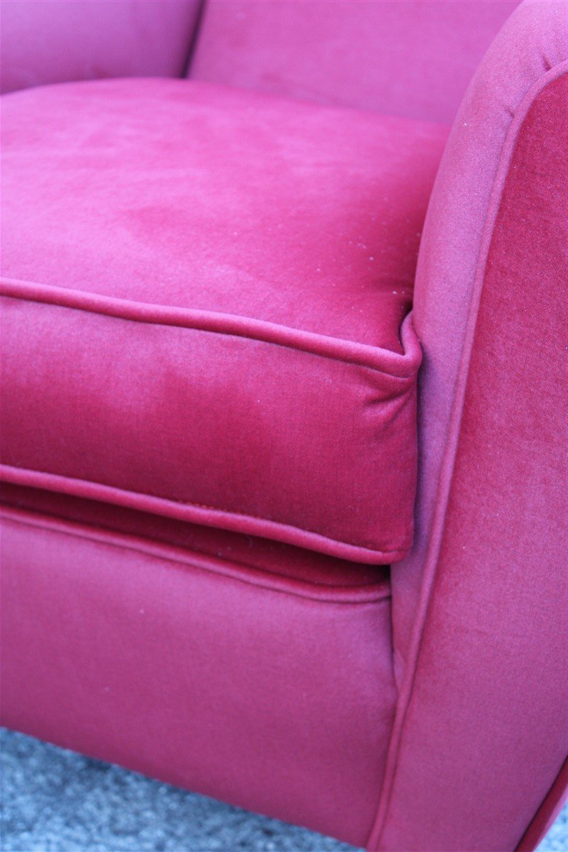 Italian Purple Velvet Armchair by Paolo Buffa, 1950s for sale at Pamono