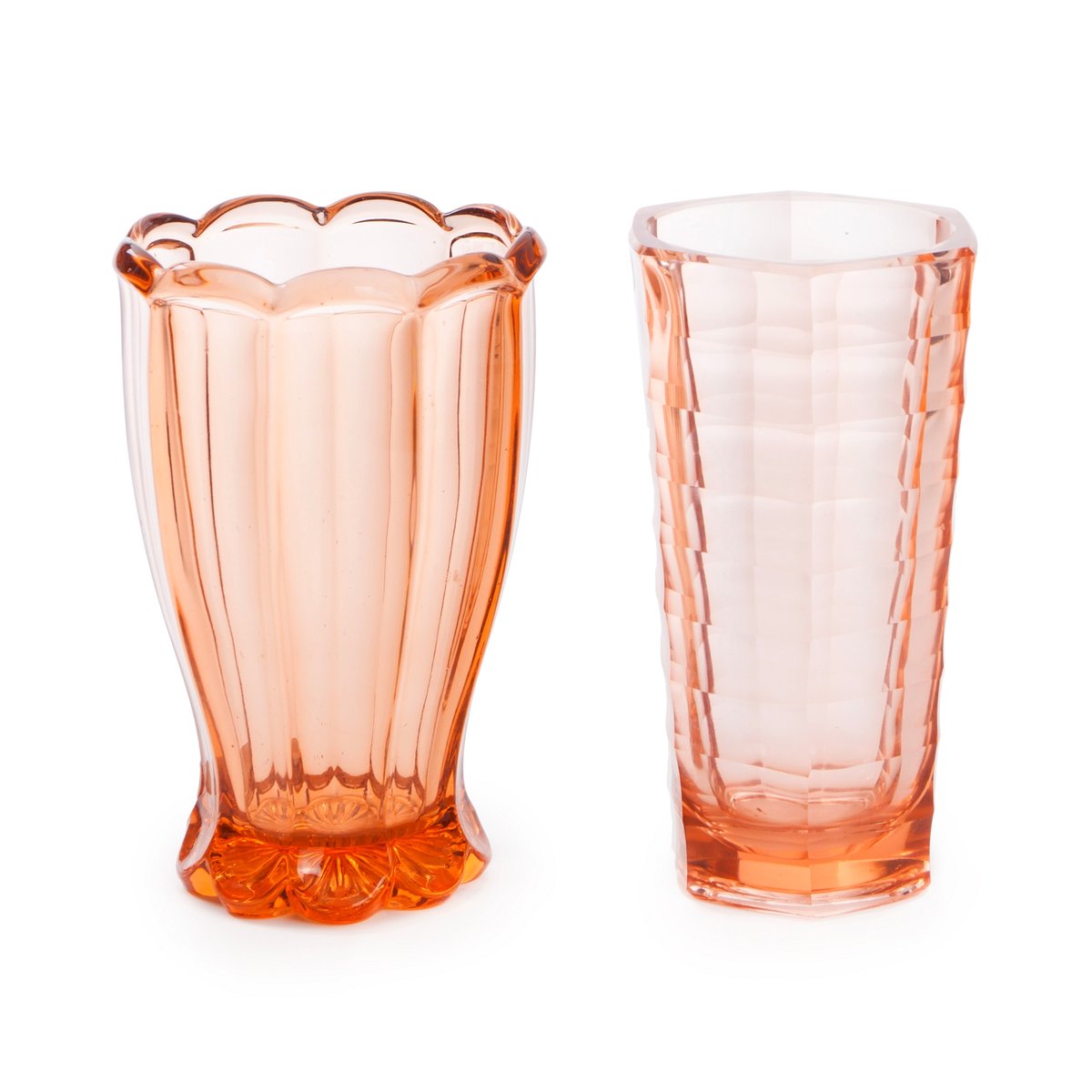 Art Deco Polish Rosaline Glass Vase, 1930s for sale at Pamono