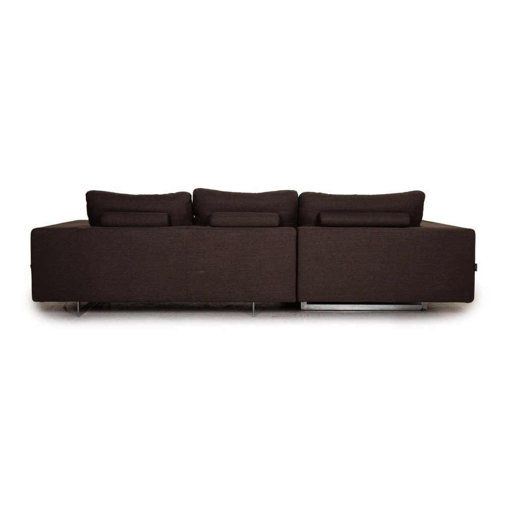 Gray Brown Fabric Who's Perfect Luca Corner Sofa for sale at Pamono