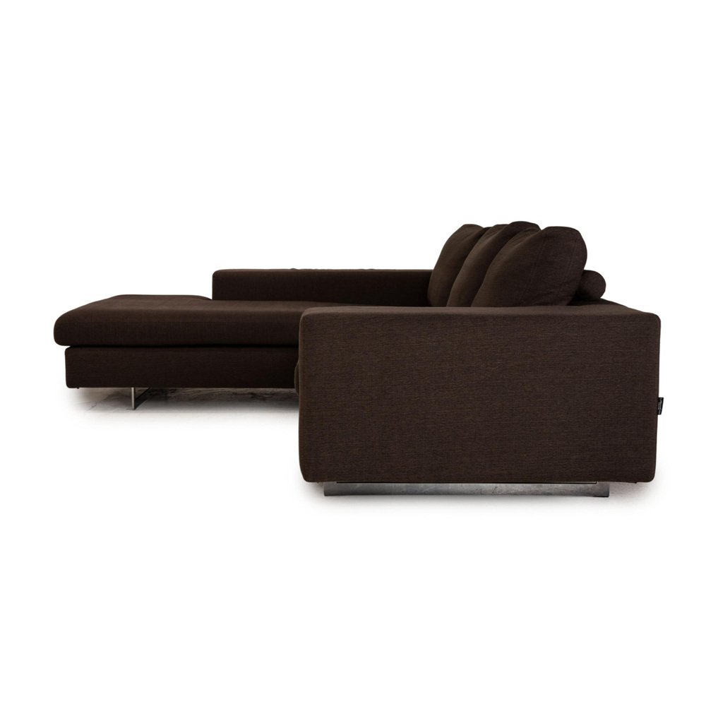 Gray Brown Fabric Who's Perfect Luca Corner Sofa for sale at Pamono