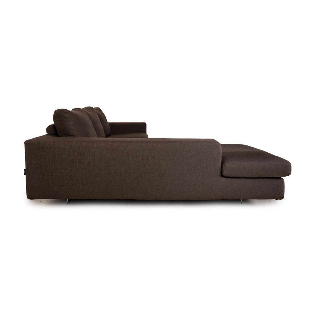 Gray Brown Fabric Who's Perfect Luca Corner Sofa for sale at Pamono