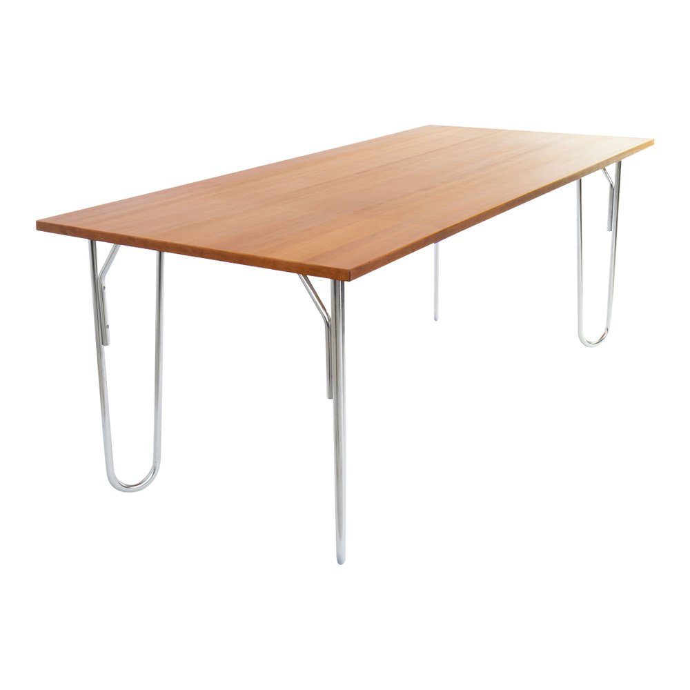 Steel Tube Loop Dining Table in Cherry by Artur Drozd for sale at Pamono