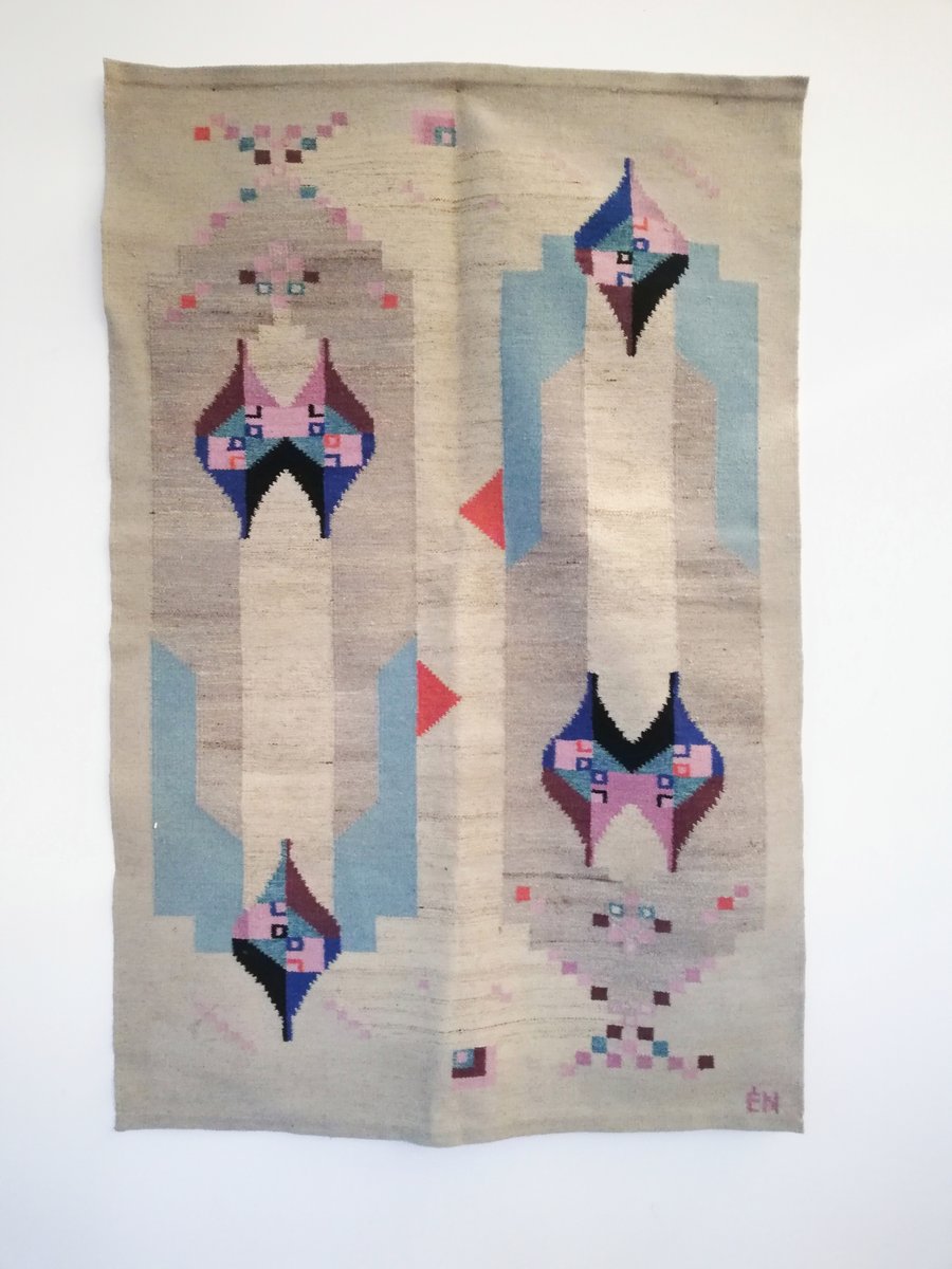 Vintage Postmodern Wool Rug, 1980s for sale at Pamono
