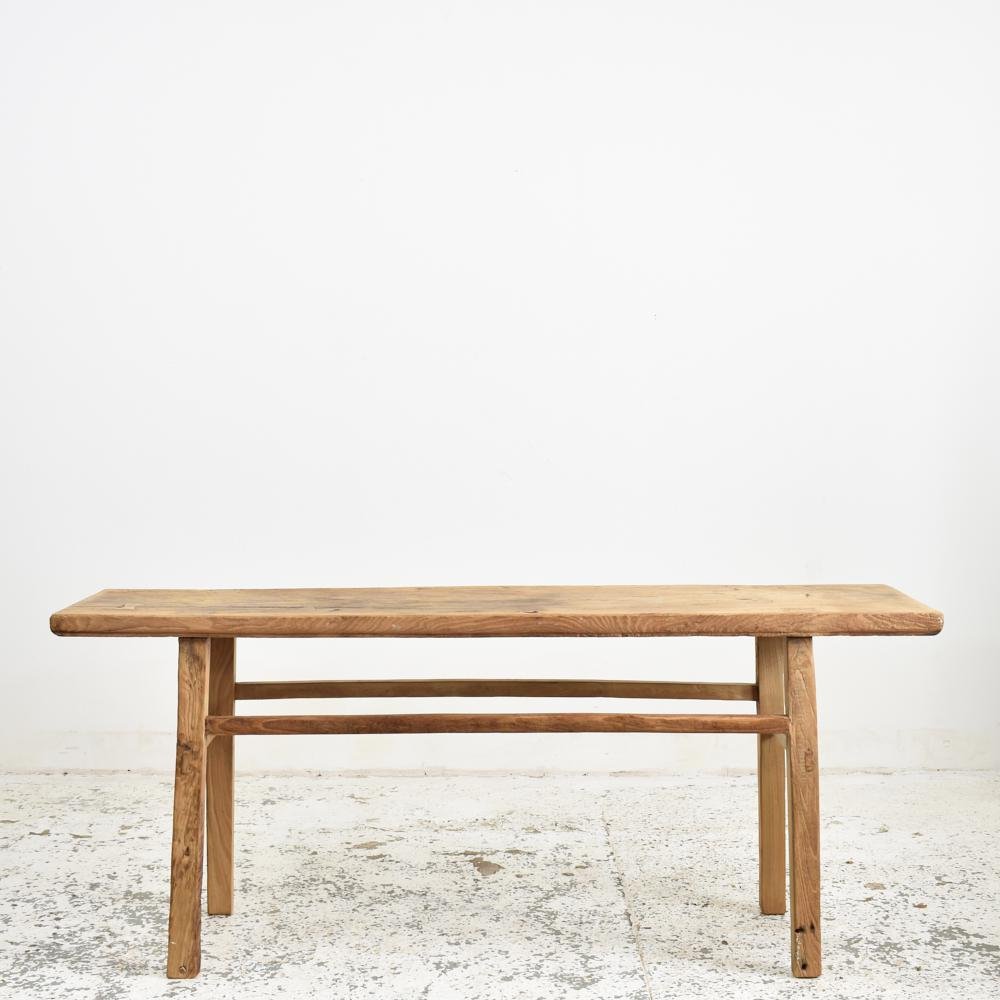 Antique Rustic Elm Console Table for sale at Pamono