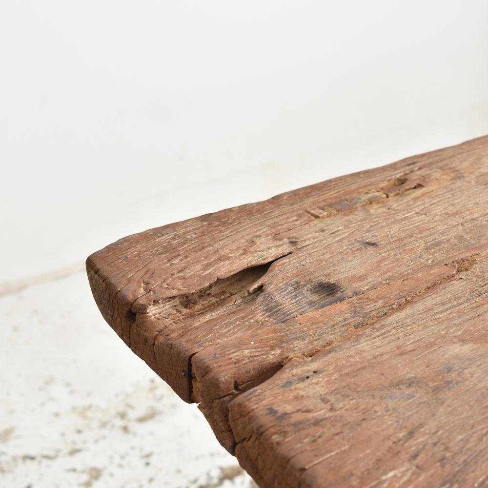 Antique Rustic Elm Console Table for sale at Pamono