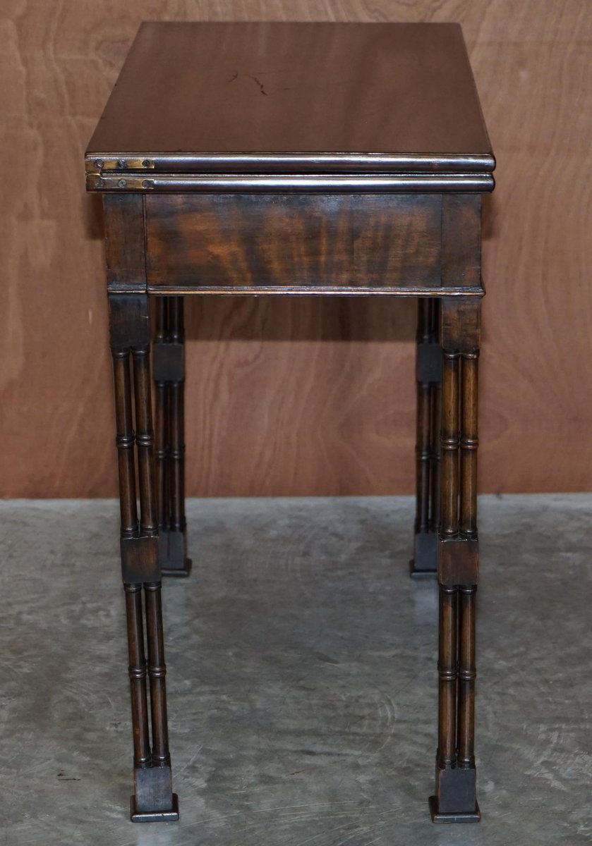 Antique Cluster Column Leg Fold Over Card Table by Thomas Chippendale ...