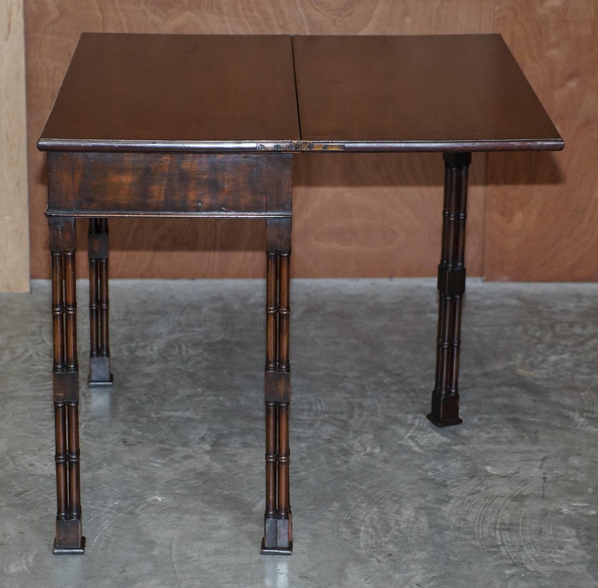Antique Cluster Column Leg Fold Over Card Table by Thomas Chippendale ...