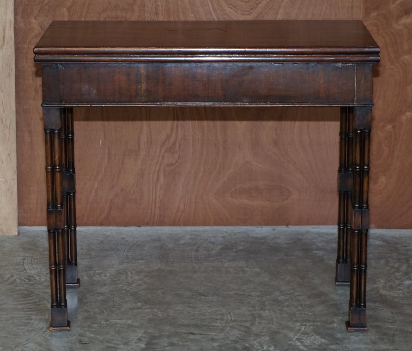 Antique Cluster Column Leg Fold Over Card Table by Thomas Chippendale ...